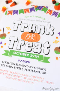 FREE Trunk or Treat Flyer Template - Aspen Jay