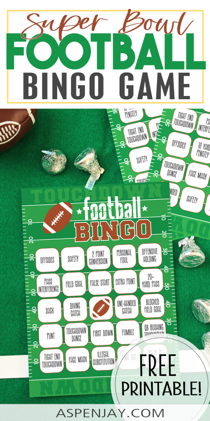 Free Printable Football Bingo Cards for Game Day! - Aspen Jay