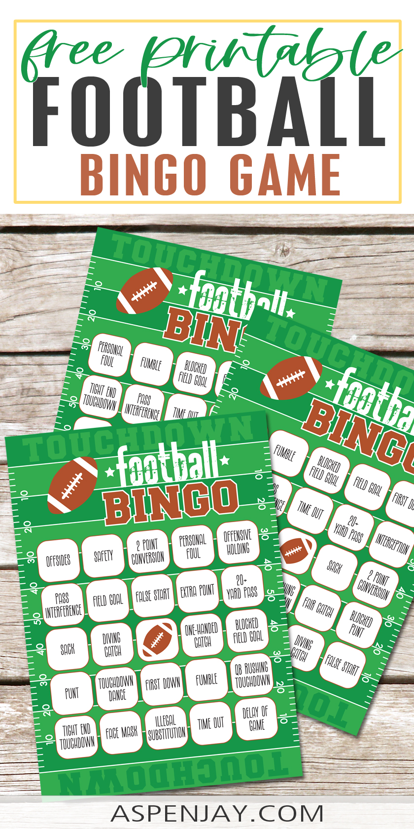 Free Printable Football Bingo Cards for Game Day! - Aspen Jay