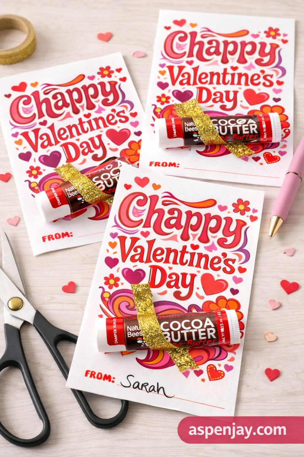 Free Chappy Valentine Printable Cards | Retro Chapstick Valentines ...