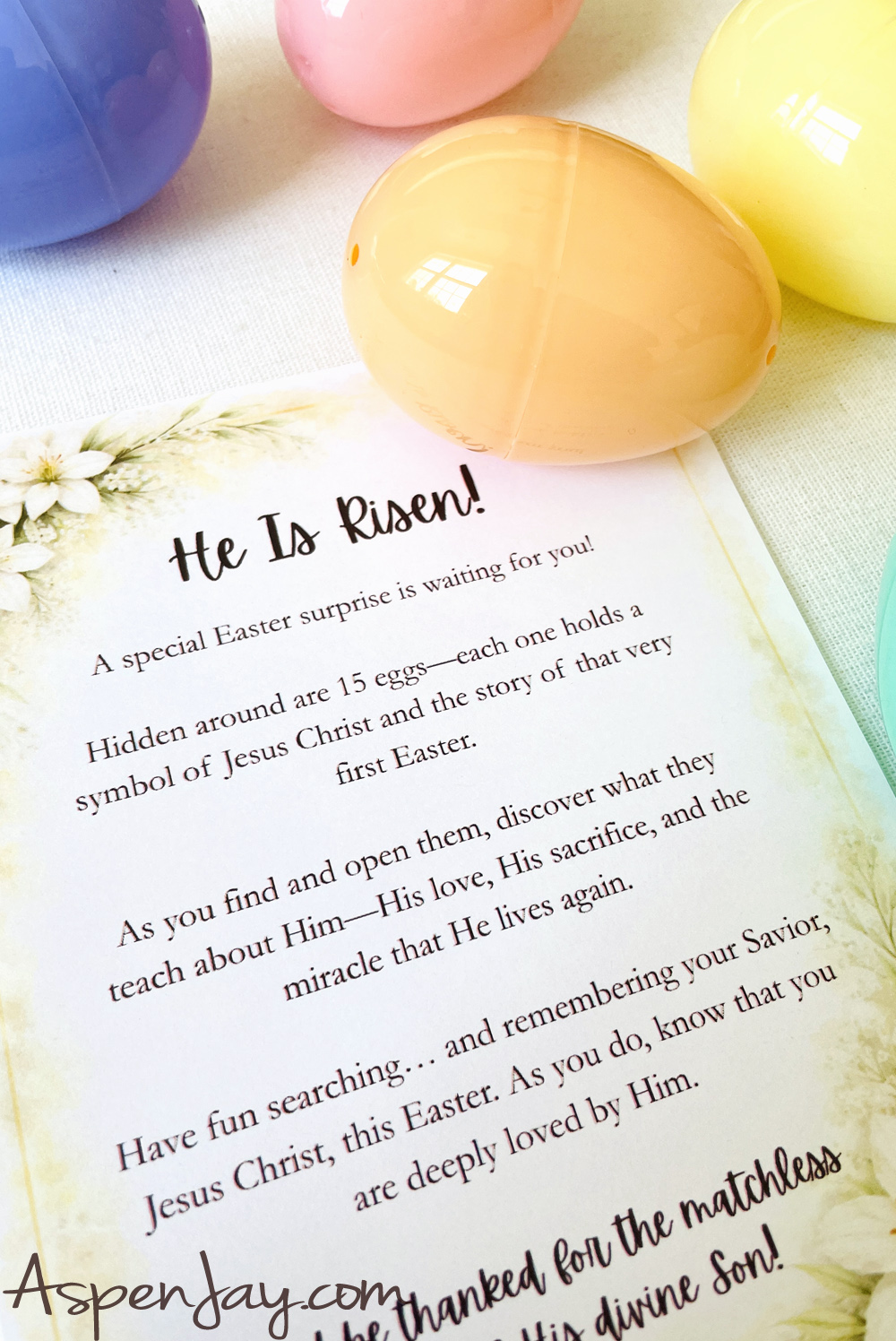 Christ-Centered Easter Egg Hunt for Kids (Free Printable) - Aspen Jay